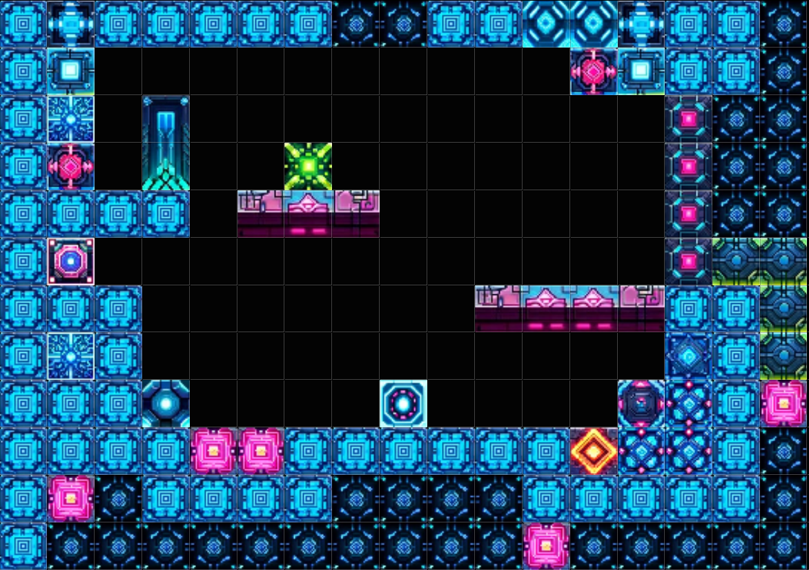 Pixel Art Neon Tiles - Game Tilemaps